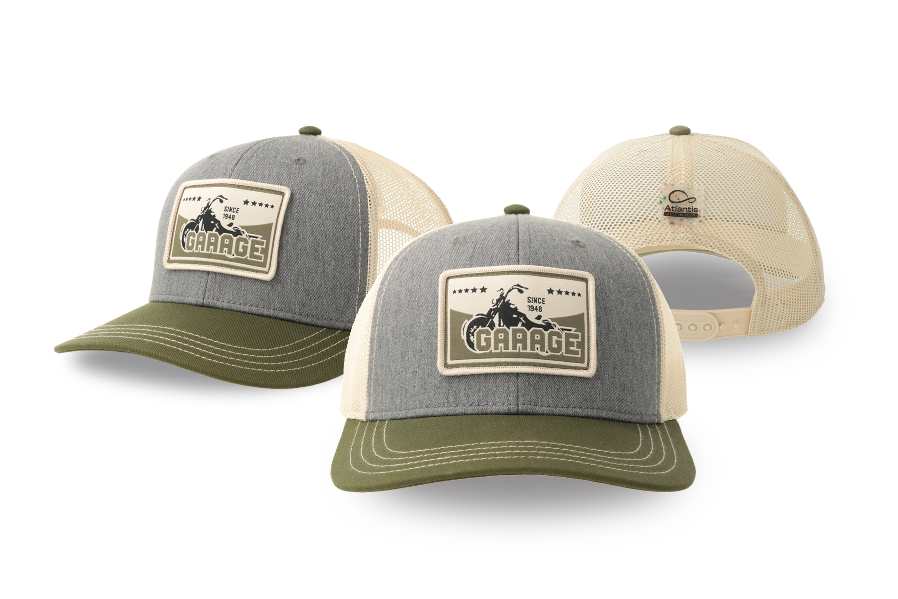 Custom Brand logo headwear for merchandising - Atlantis Custom Made